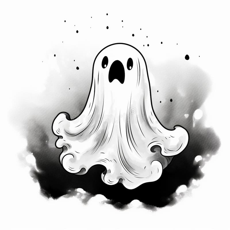 Flat Ghost for Halloween Chic Elegance Stock Illustration ...