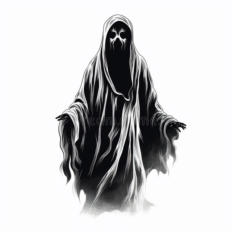Flat Ghost for Halloween Simple Elegance Stock Illustration ...