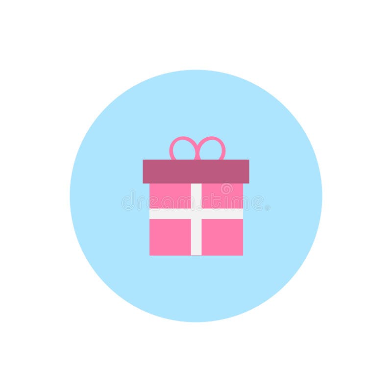 Flat Gift Box Present Icon Design. Vector Illustration for Website and ...