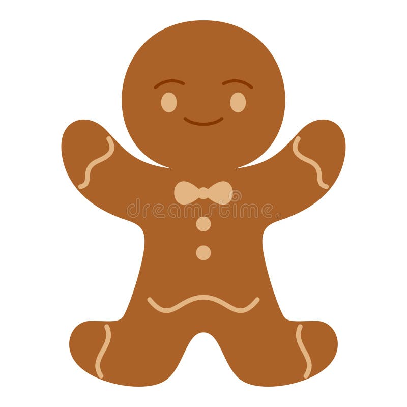 Flat Gingerbread Man Character. Christmas Event Stock Vector ...