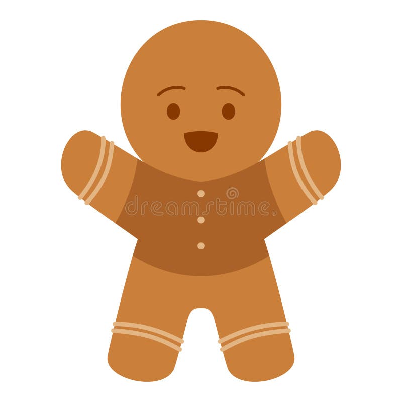 Flat Gingerbread Man Character. Christmas Event Stock Vector ...