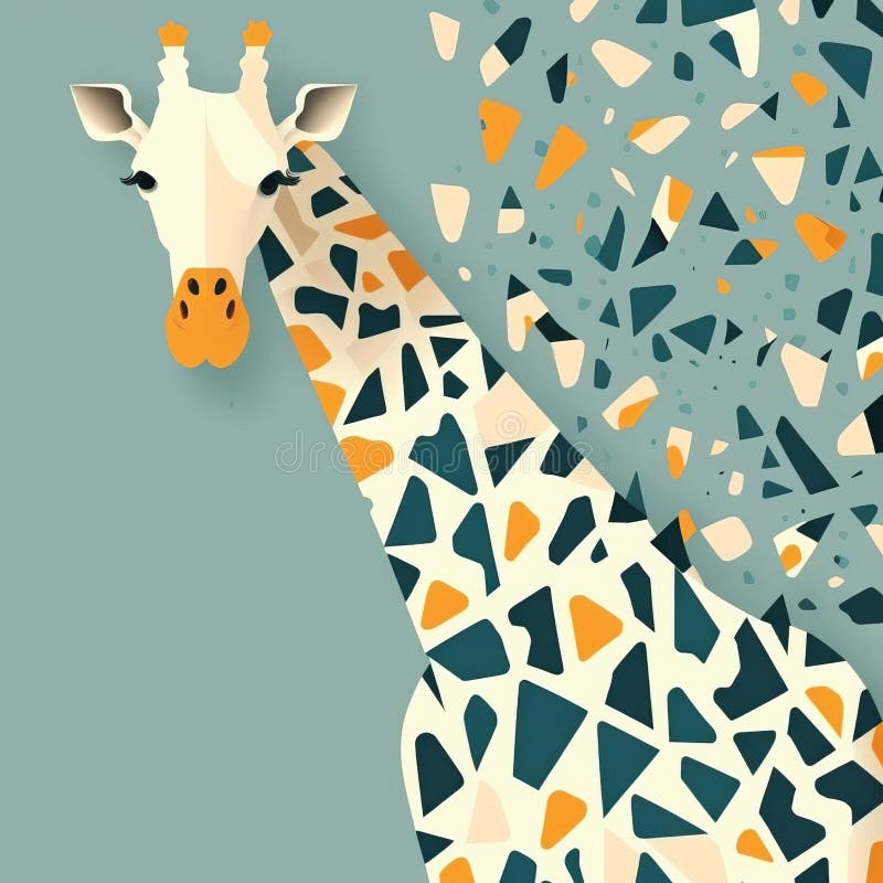 Flat Giraffe Pattern Textured Background (generative AI) Stock ...