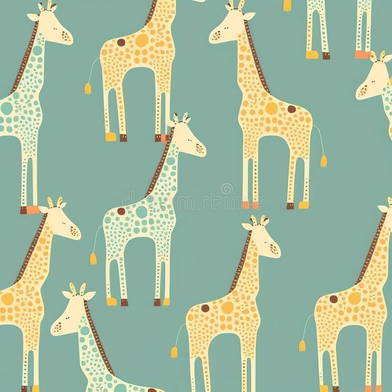 Flat Giraffe Pattern Textured Background (generative AI) Stock ...