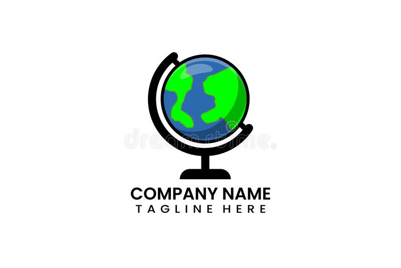 Flat Globe Travel Earth World Logo Icon Template Stock Vector ...