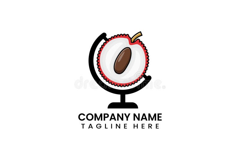 Flat Globe Travel Lychee Logo Icon Template Stock Illustration ...