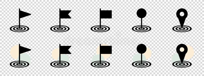 Flat Goal Icon Set - Different Vector Illustrations Isolated on ...