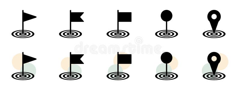 Flat Goal Icon Set - Different Vector Illustrations Isolated on White ...