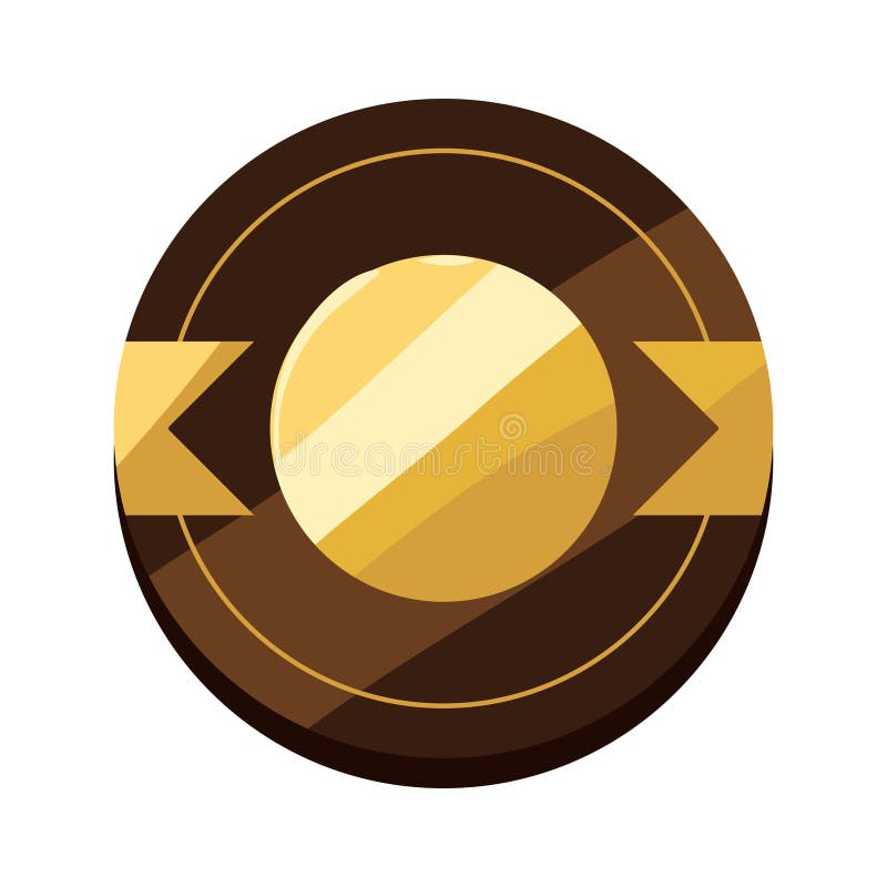 Flat gold bright shield stock vector. Illustration of design - 273139273