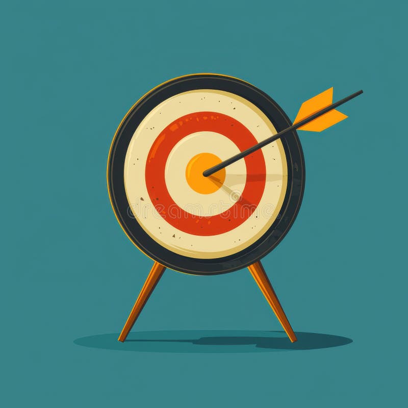 Flat Graphic of Target with Arrow Hitting Center, Symbolizing Success ...