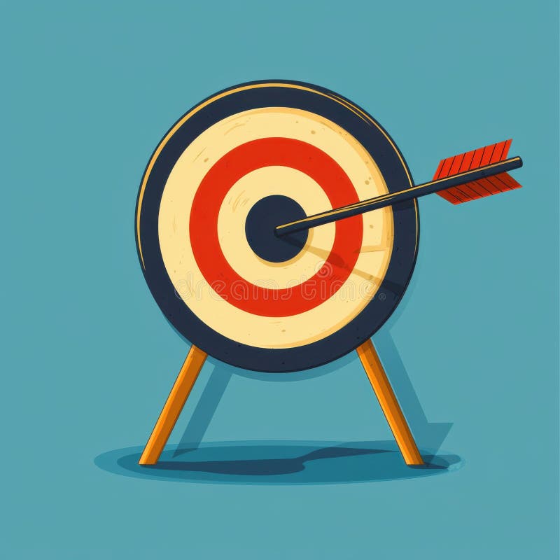 Flat Graphic of Target with Arrow Hitting Center, Symbolizing Success ...