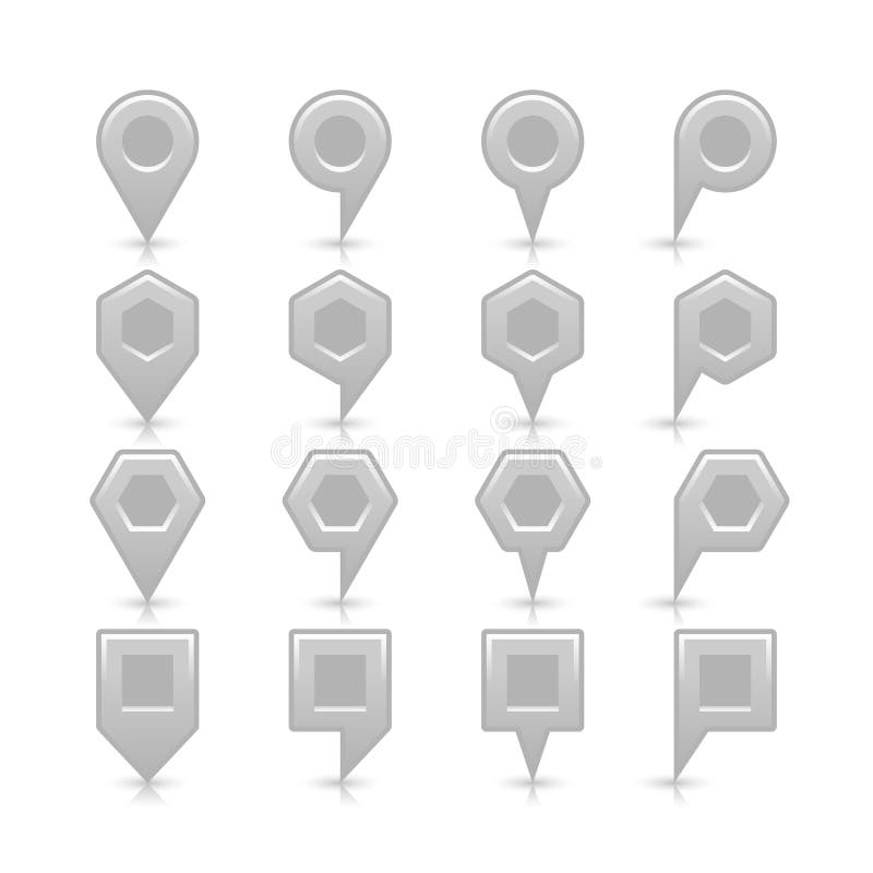 Flat Gray Color Map Pin Sign Location Icon Stock Vector - Illustration ...