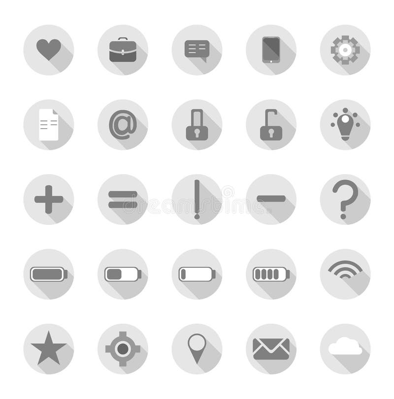 Icons Space in Flat Style Gray on White Stock Vector - Illustration of ...
