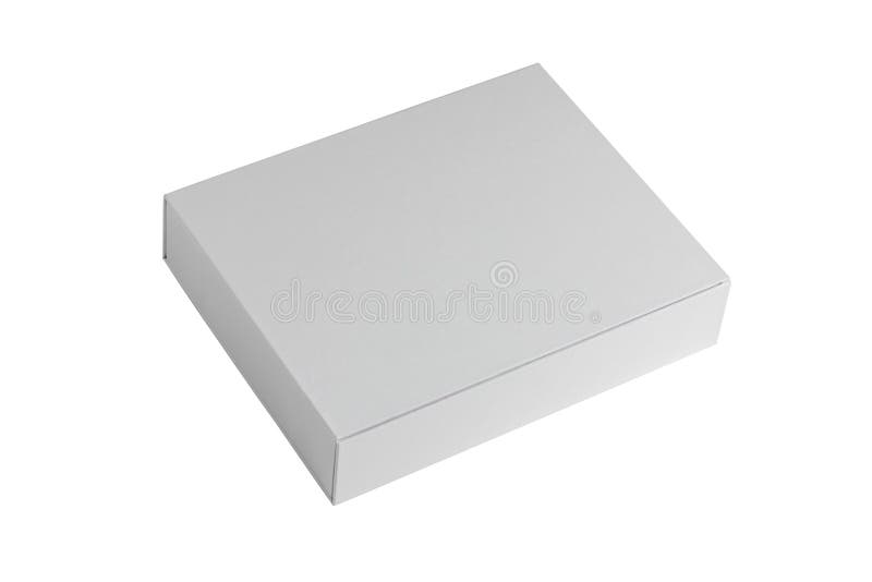 Flat Gray Rectangular Closed Cardboard Box Stock Photo - Image of flat ...