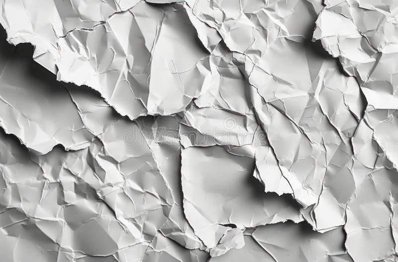 Flat Gray Sheet of Crumpled Paper Texture Background, Crumpled Paper ...