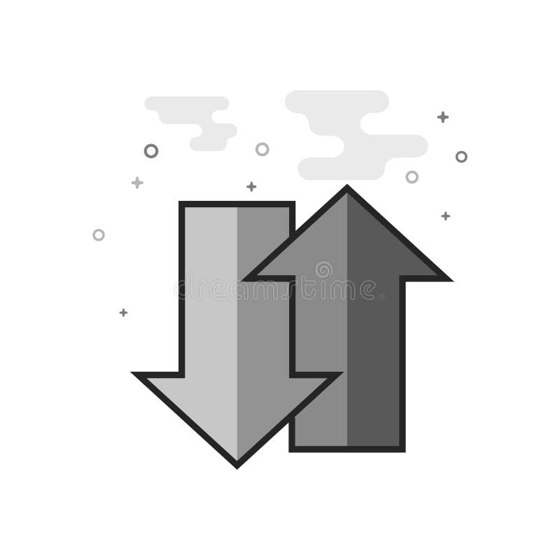 Flat Grayscale Icon - Arrows Stock Vector - Illustration of reload ...