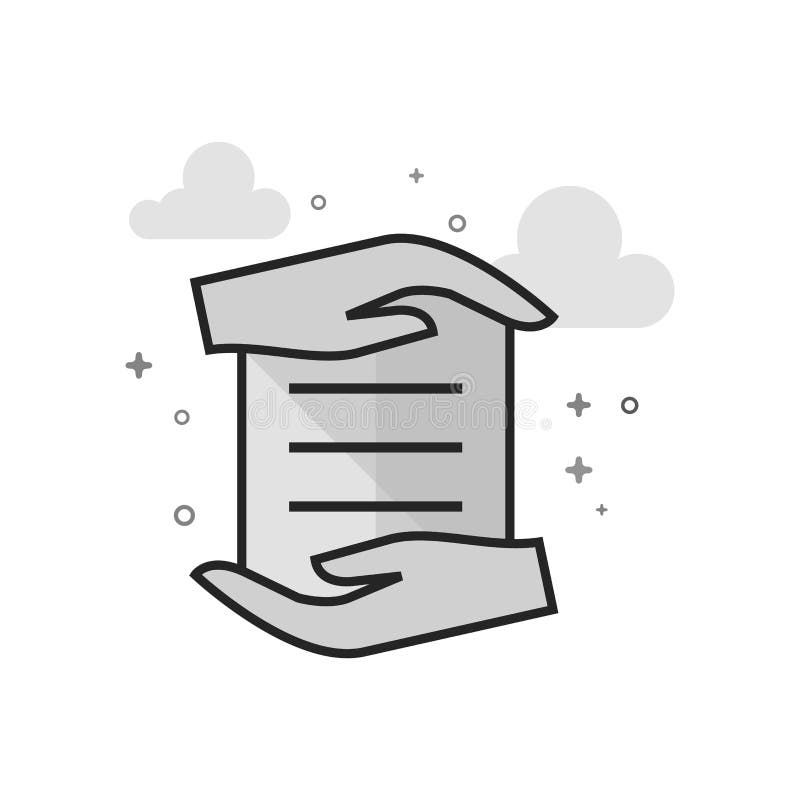 Flat Grayscale Icon - Data Protection Stock Vector - Illustration of ...