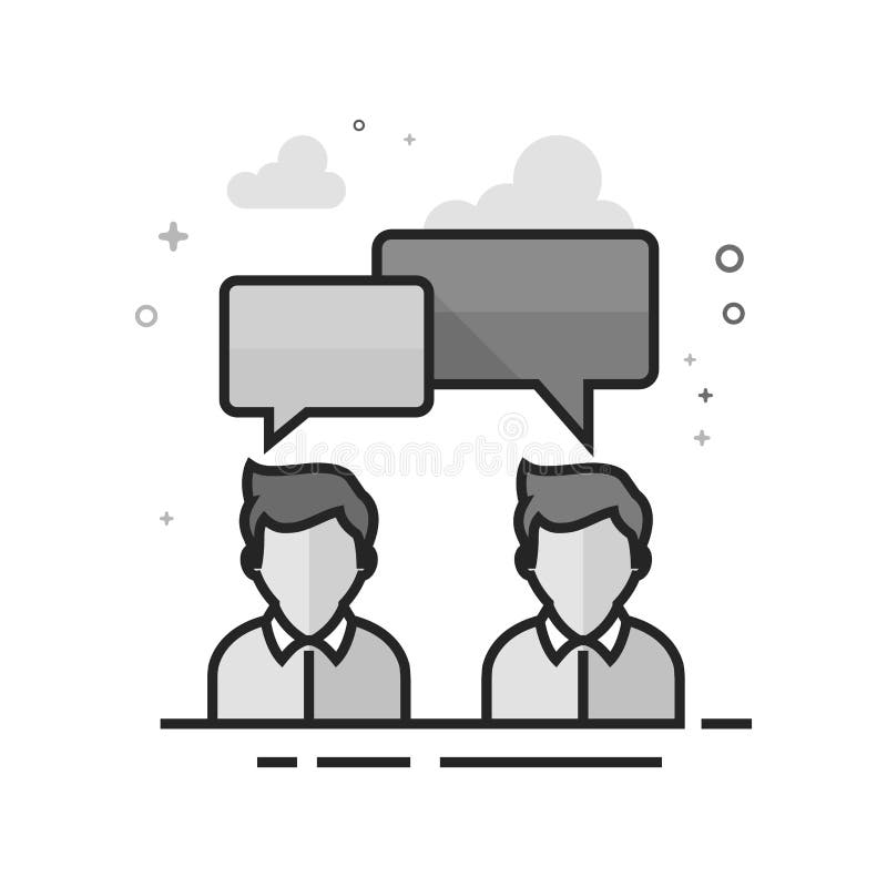Flat Grayscale Icon - Teamwork Stock Vector - Illustration of ...