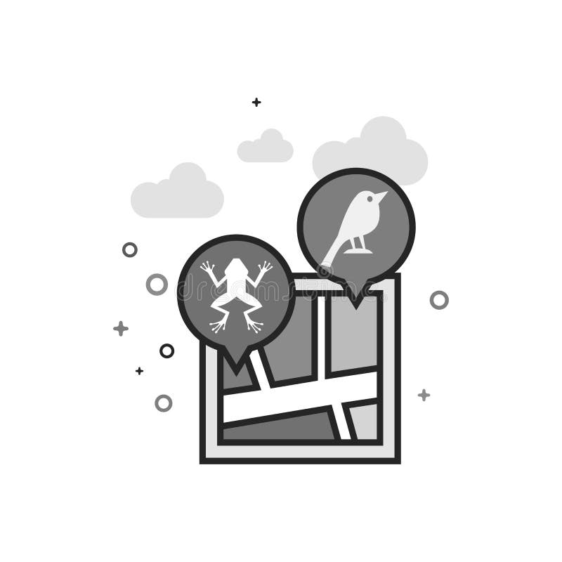 Flat Grayscale Icon - Zoo Map Stock Vector - Illustration of outline ...