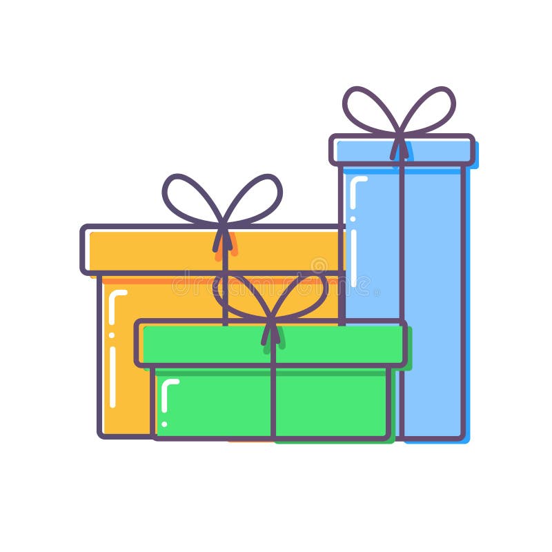 Flat Gift boxes vector stock vector. Illustration of amazing - 106884251