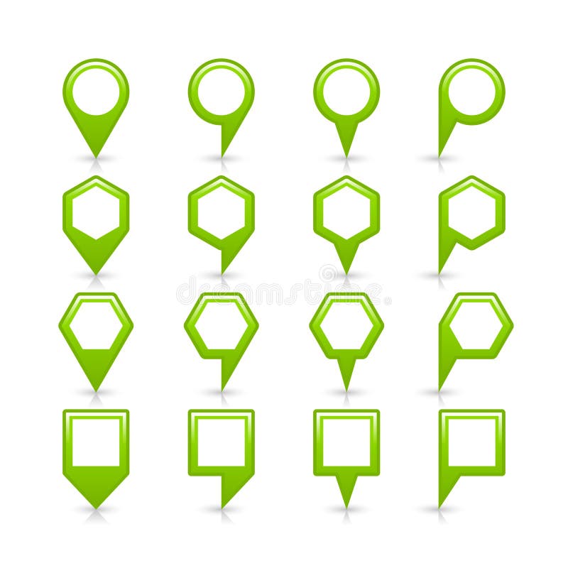 Flat Green Color Map Pin Sign Location Icon Stock Vector - Illustration ...