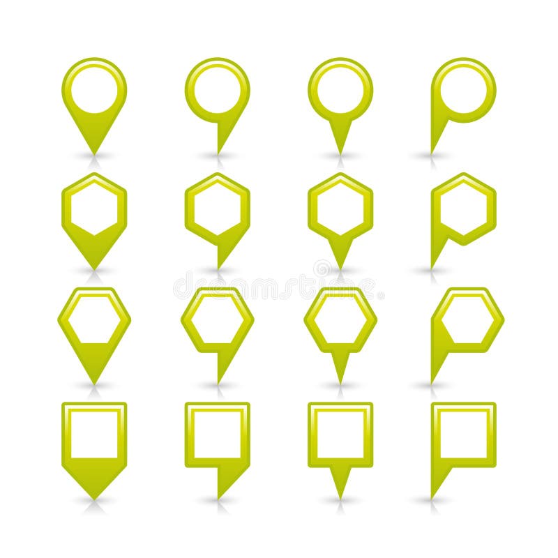 Flat Green Color Map Pin Sign Location Icon Stock Vector - Illustration ...