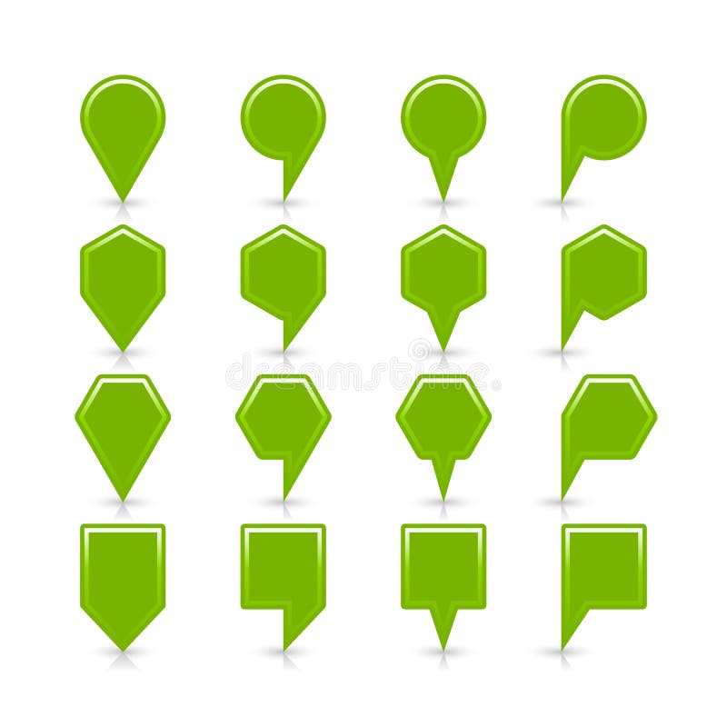 Flat Green Color Map Pin Sign Location Icon Stock Vector - Illustration ...
