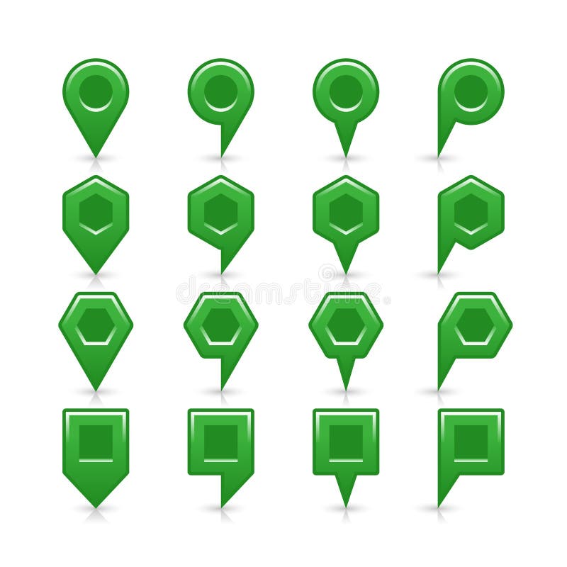 Flat Green Color Map Pin Sign Location Icon Stock Vector - Illustration ...