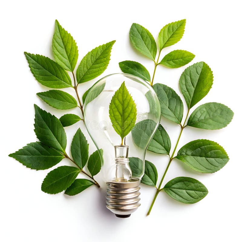 "Green Energy Icon Illustration Isolated on White Background Stock ...