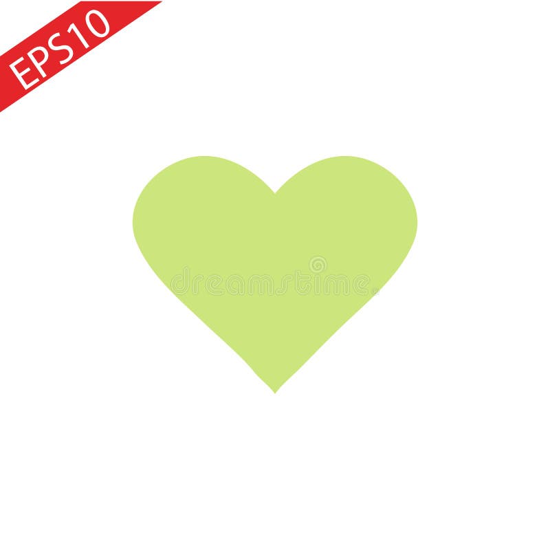Flat Green Heart Icon. Flat. Eps10. Stock Illustration - Illustration ...