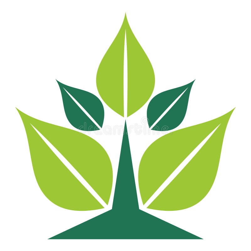 Flat Green Leaf Logo stock vector. Illustration of vector - 333171352