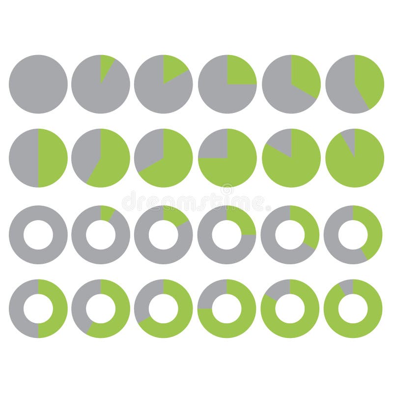 Flat Green Loading Circles for Report Design. Status Bar Icon. Vector ...