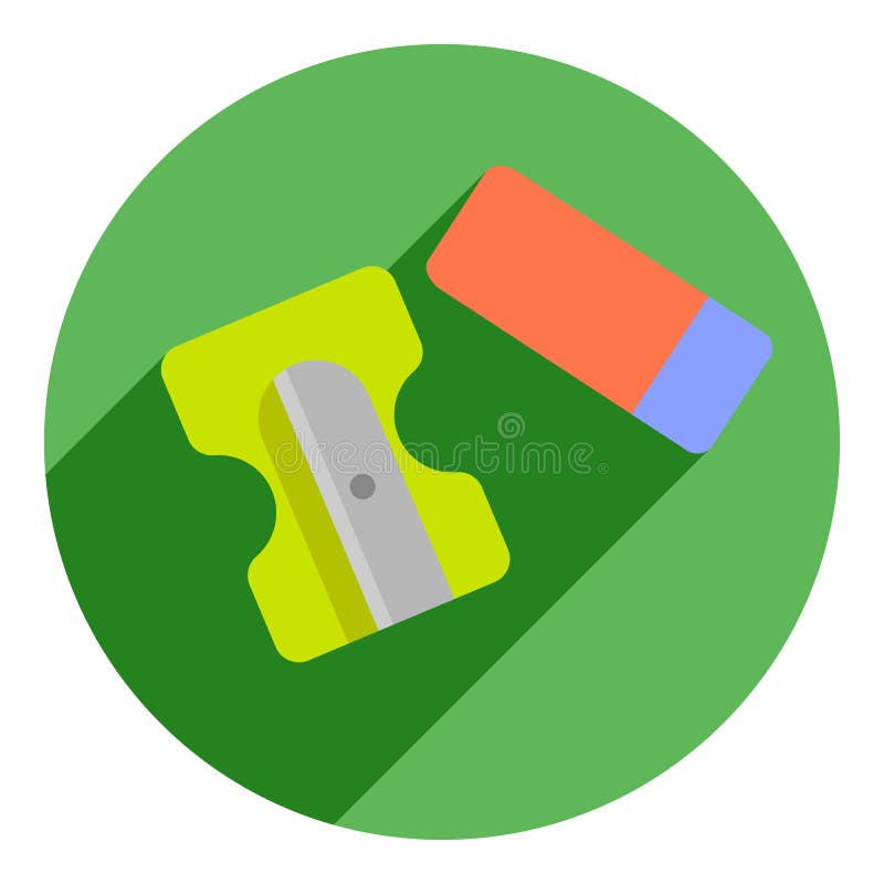 Flat Green Logo "sharpeners and Eraser" Stock Vector - Illustration of accessory, object: 257750661