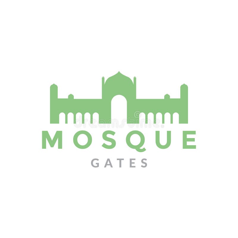 Flat Green Mosque Gate Logo Design Vector Graphic Symbol Icon ...