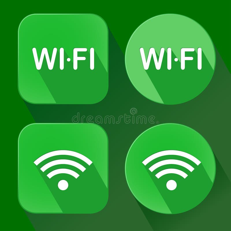 Flat green WiFi icon stock vector. Illustration of connect - 54629855