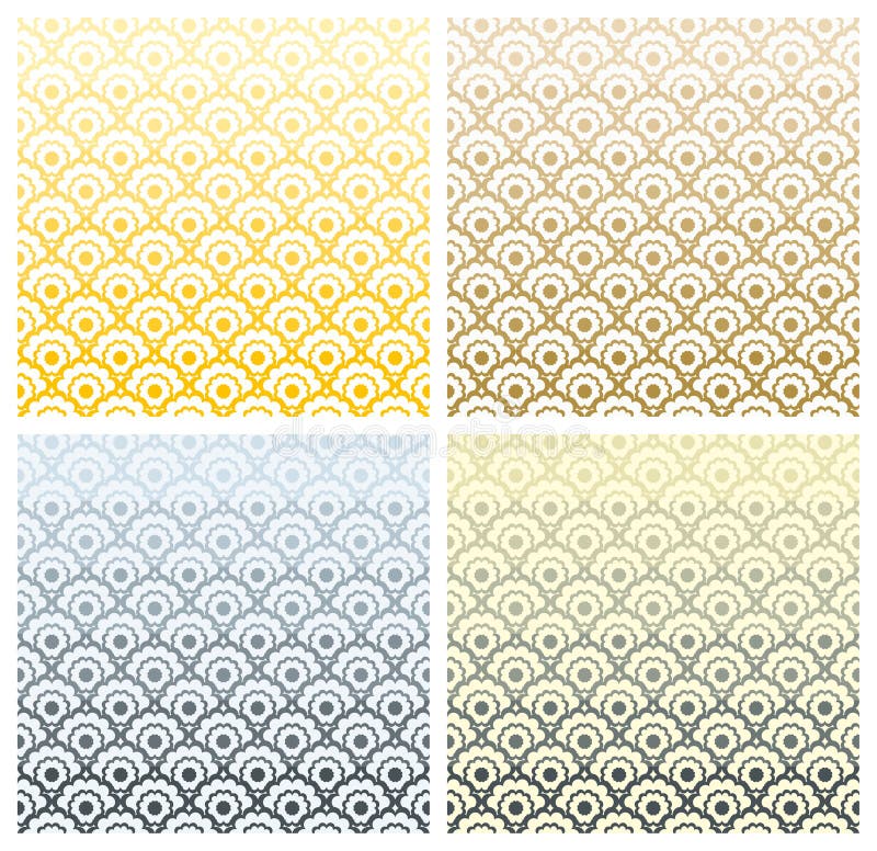 Flat Grid Seamless Pattern Set. Stock Illustration - Illustration of ...