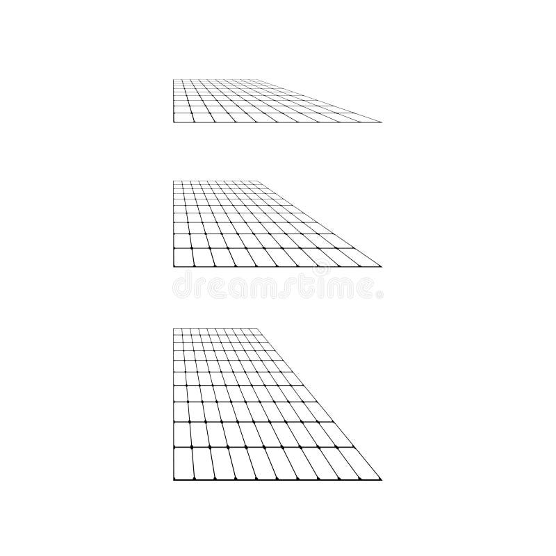 Flat Grid Surface Set. Rectangle Horizontal Plane in Different ...
