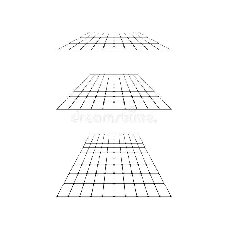 Flat Grid Surface Set. Rectangle Horizontal Plane in Different ...