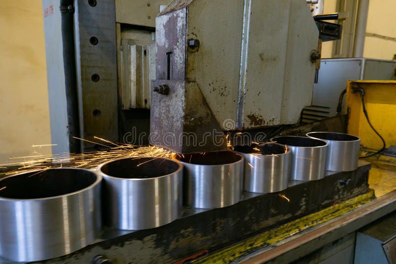 Flat Grinding of Metal on a Machine with Sparks, Technological Grinding ...
