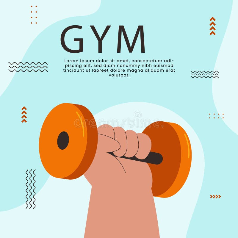 Flat Gym and Exercise Posts Set Vector Illustration. Stock Vector ...