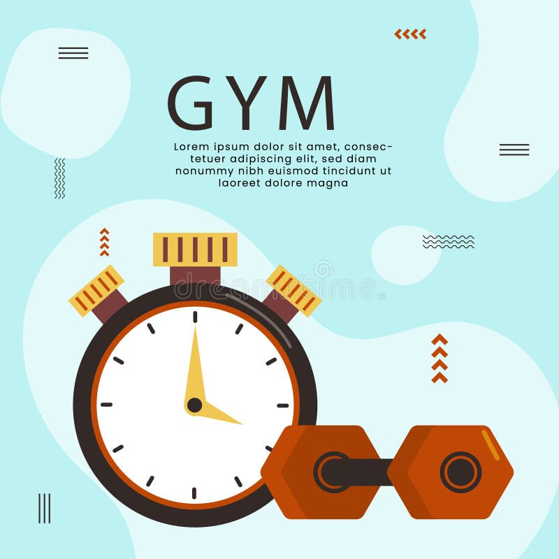 Flat Gym and Exercise Posts Set Vector Illustration. Stock Vector ...