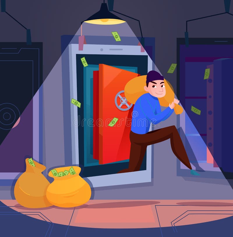 Hacker illustration. stock illustration. Illustration of crime - 91991680