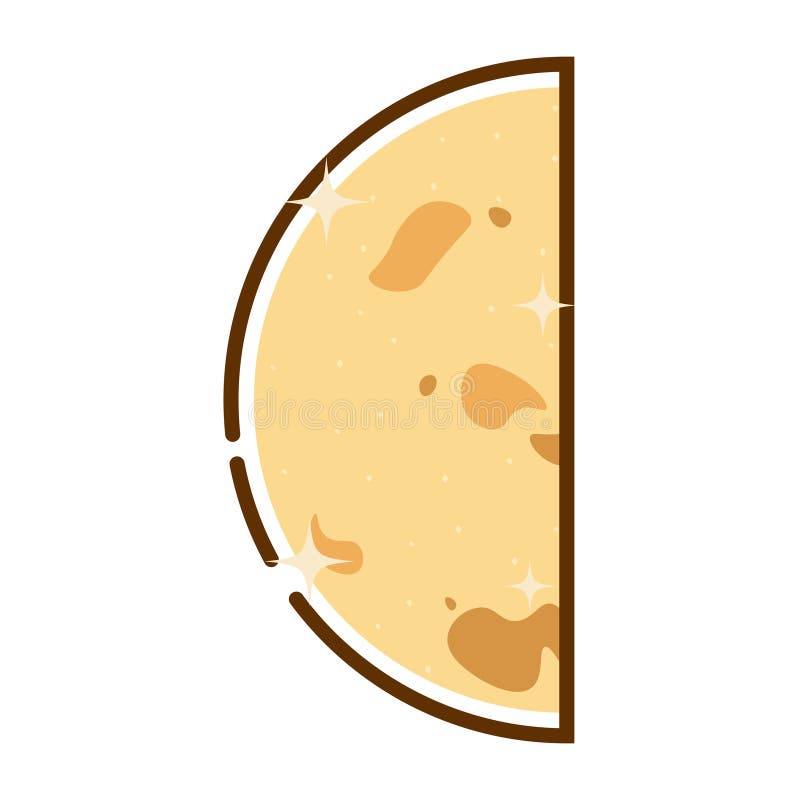 Flat Half Moon Illustration Stock Vector - Illustration of phases, night: 338319523