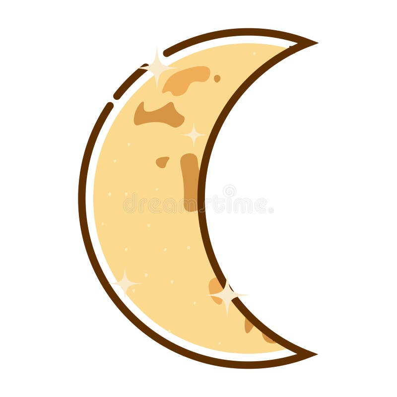 Flat Half Moon Illustration Stock Vector - Illustration of silhouette, vector: 338319548