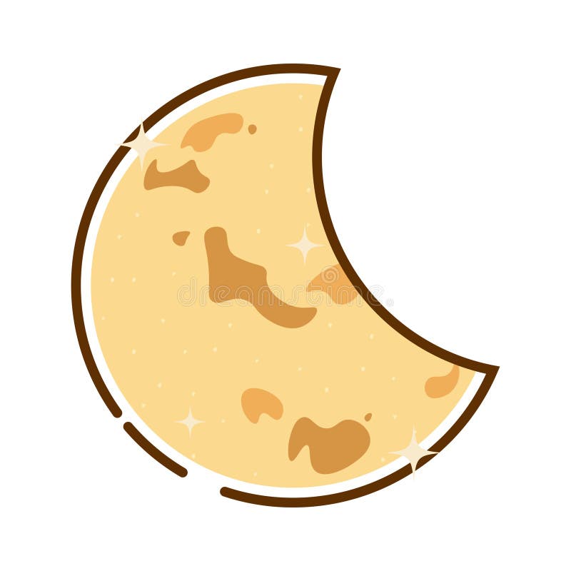 Flat Half Moon Illustration Stock Vector - Illustration of night, space: 338319568