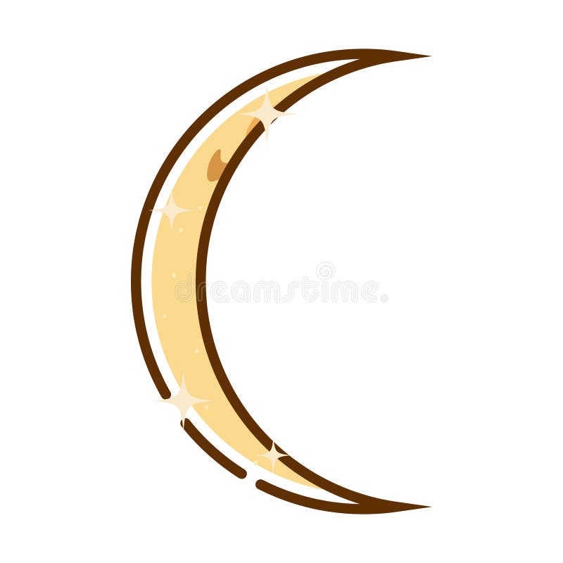 Flat Half Moon Illustration Stock Vector - Illustration of moon, night: 338319588