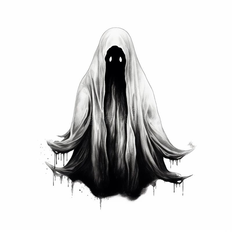 Flat Halloween Flair Modern Ghosts Stock Illustration - Illustration of ...