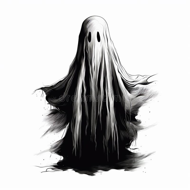 Flat Halloween Flair Modern Ghosts Stock Illustration - Illustration of ...