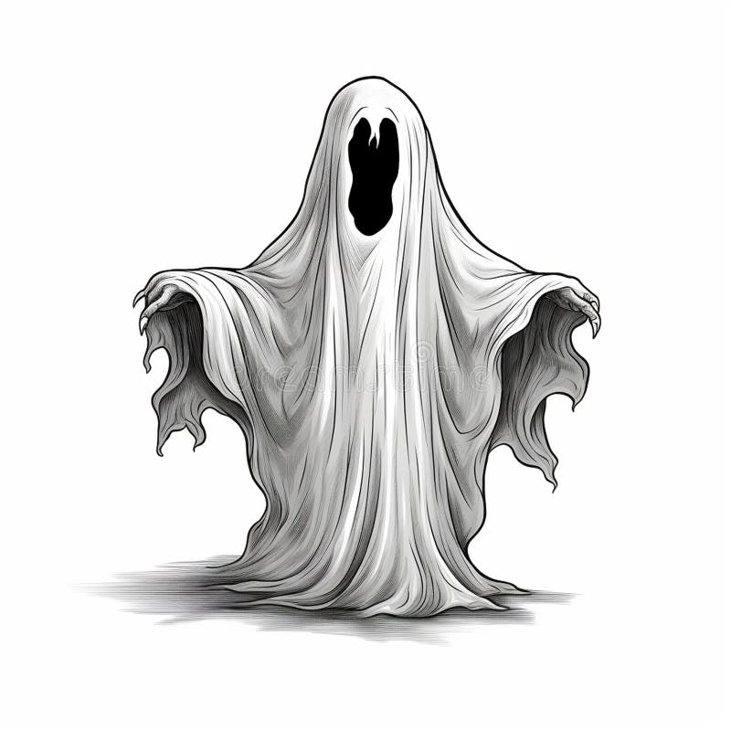 Flat Halloween Flair Modern Ghosts Stock Vector - Illustration of ...