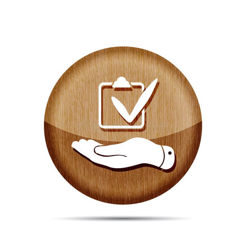 Flat Hand with Check List Icon Stock Vector - Illustration of button ...