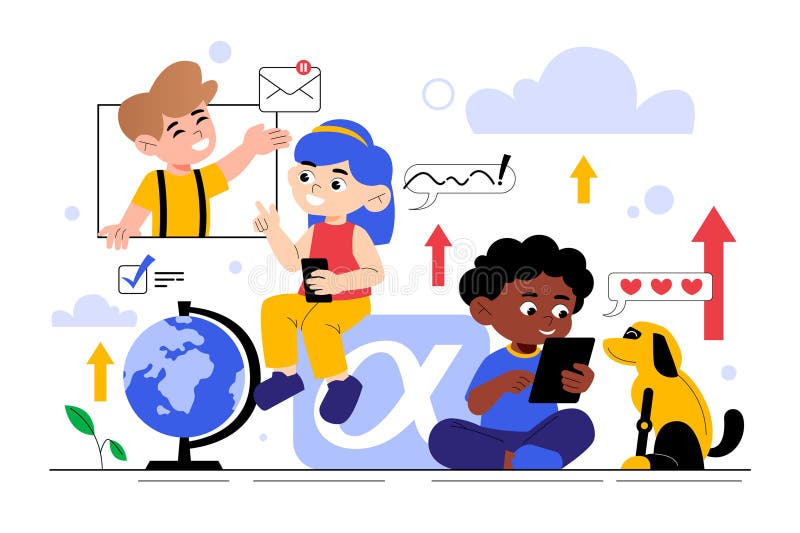 Cartoon Generation Family Tree Isolated on White Stock Vector ...